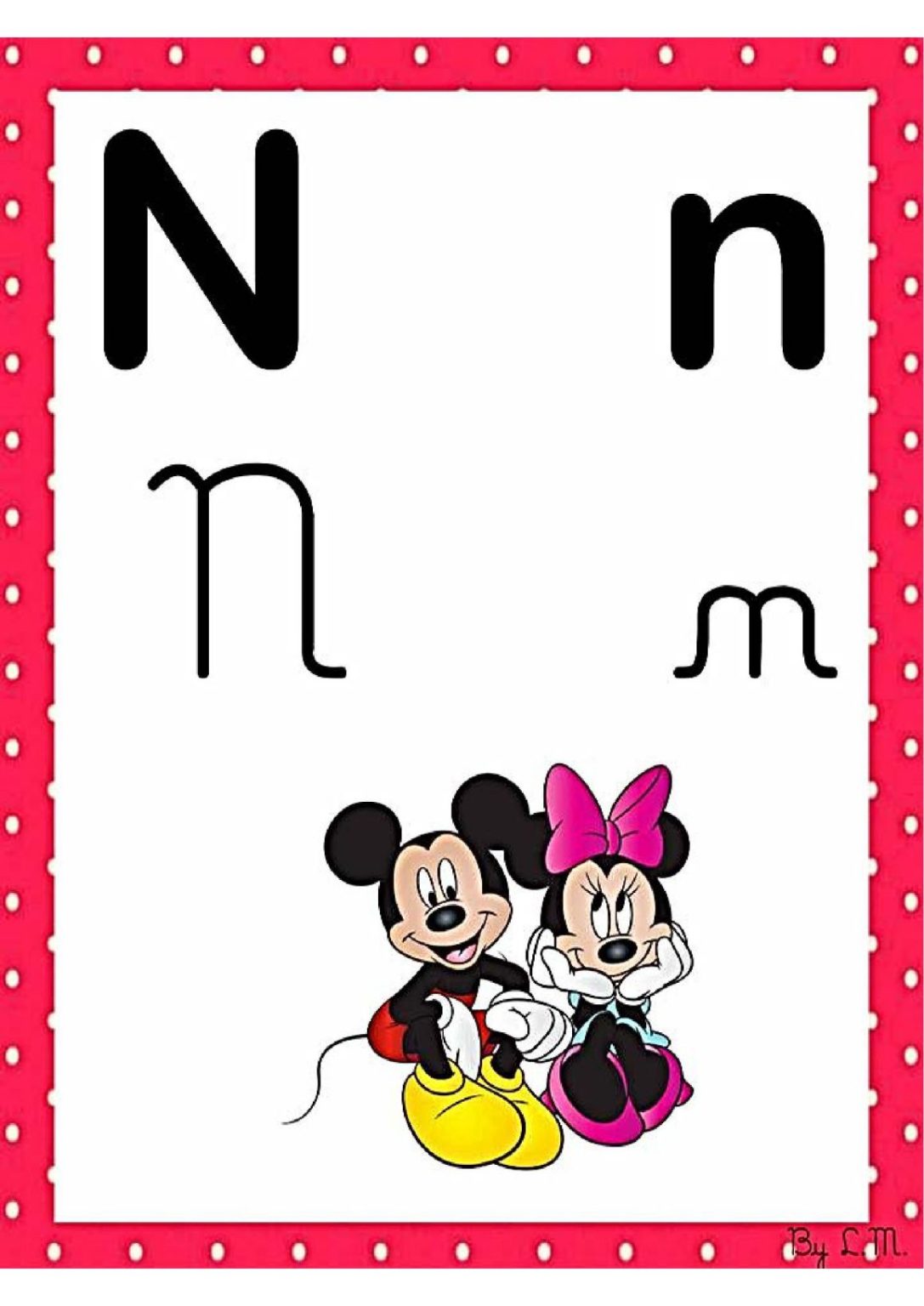 Alfabeto ilustrado Minnie para imprimir - Educarolando - Aprender brincando