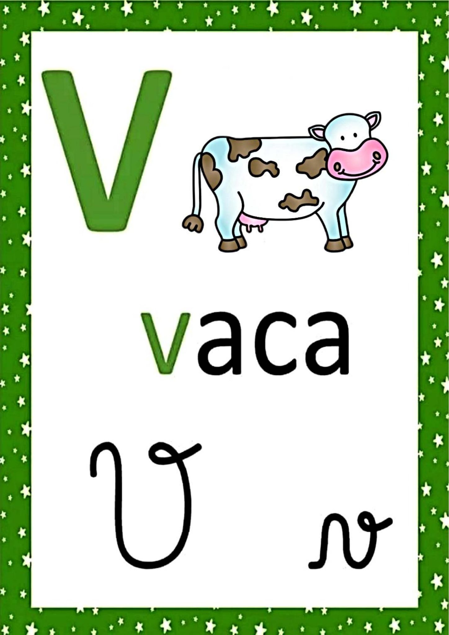 Alfabeto ilustrado verde 22 - Educarolando - Aprender brincando