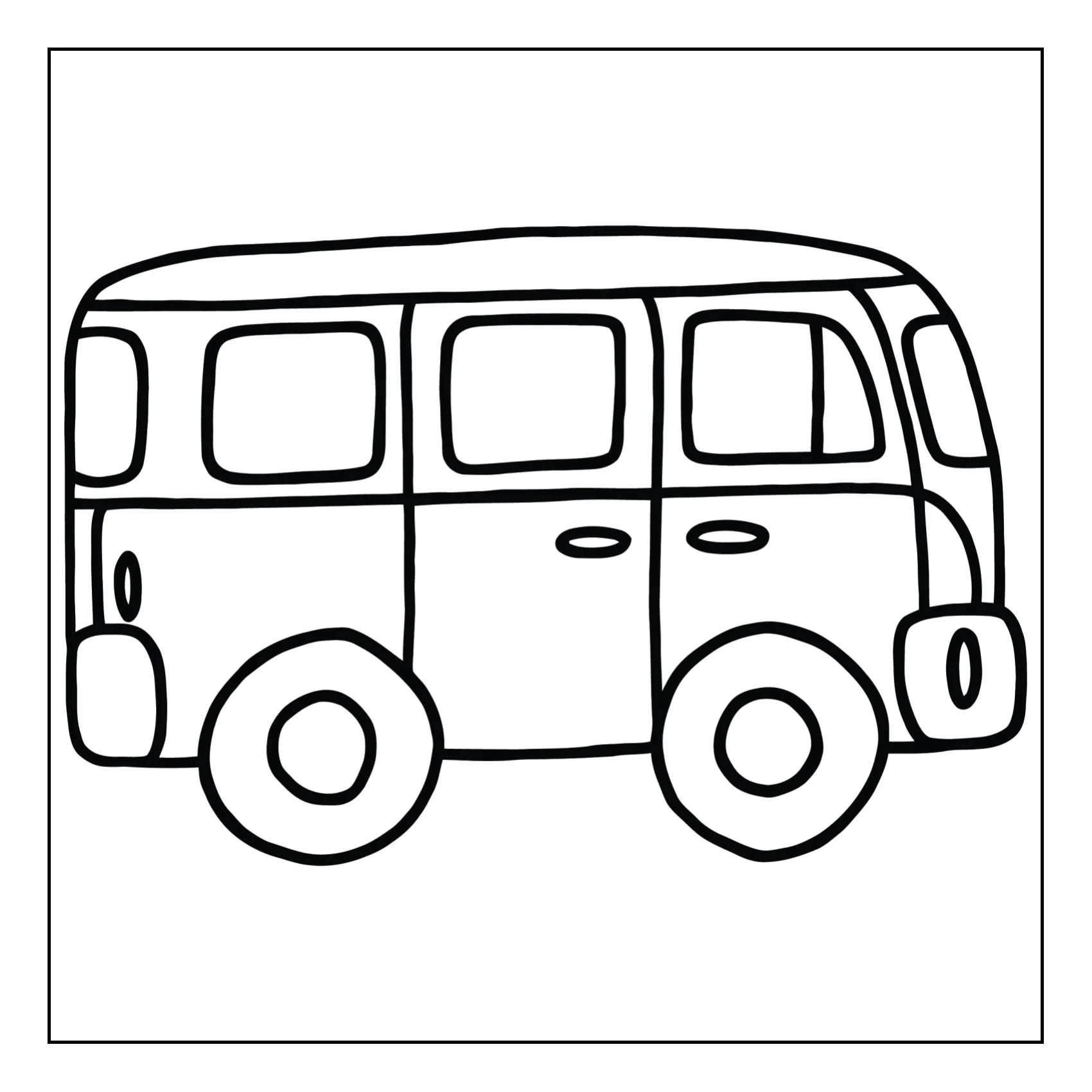 kombi para colorir - Educarolando - Aprender brincando