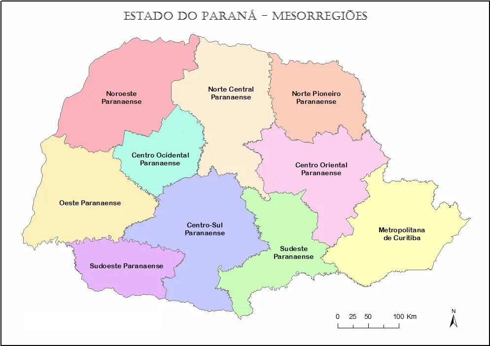Mapa do Paraná para imprimir