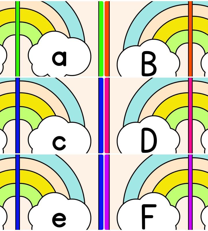Alfabeto Arco íris para imprimir