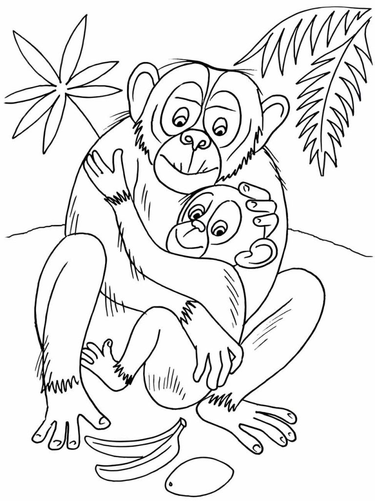 desenho de macaco para colorir 65 - Educarolando - Aprender brincando