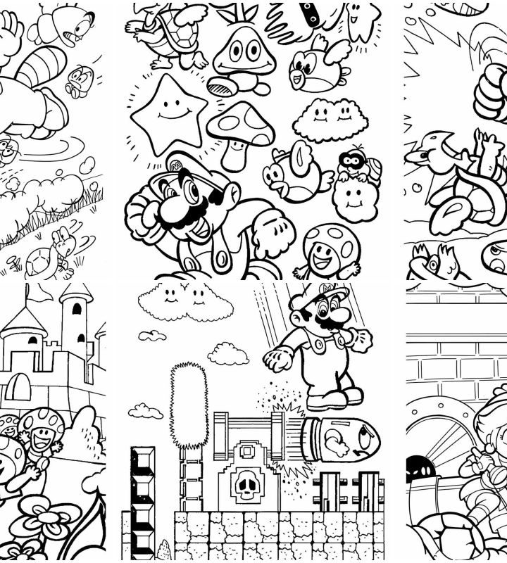 Super Mario Bros para colorir