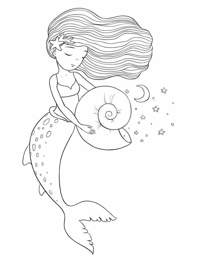Sereia iara para colorir