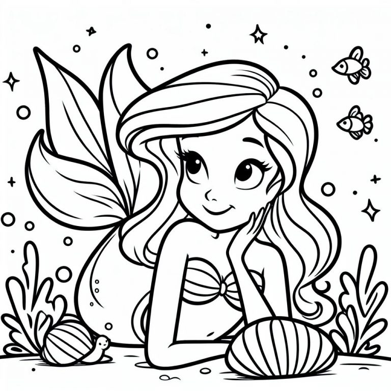 Ariel para colorir (6) - Educarolando - Aprender brincando