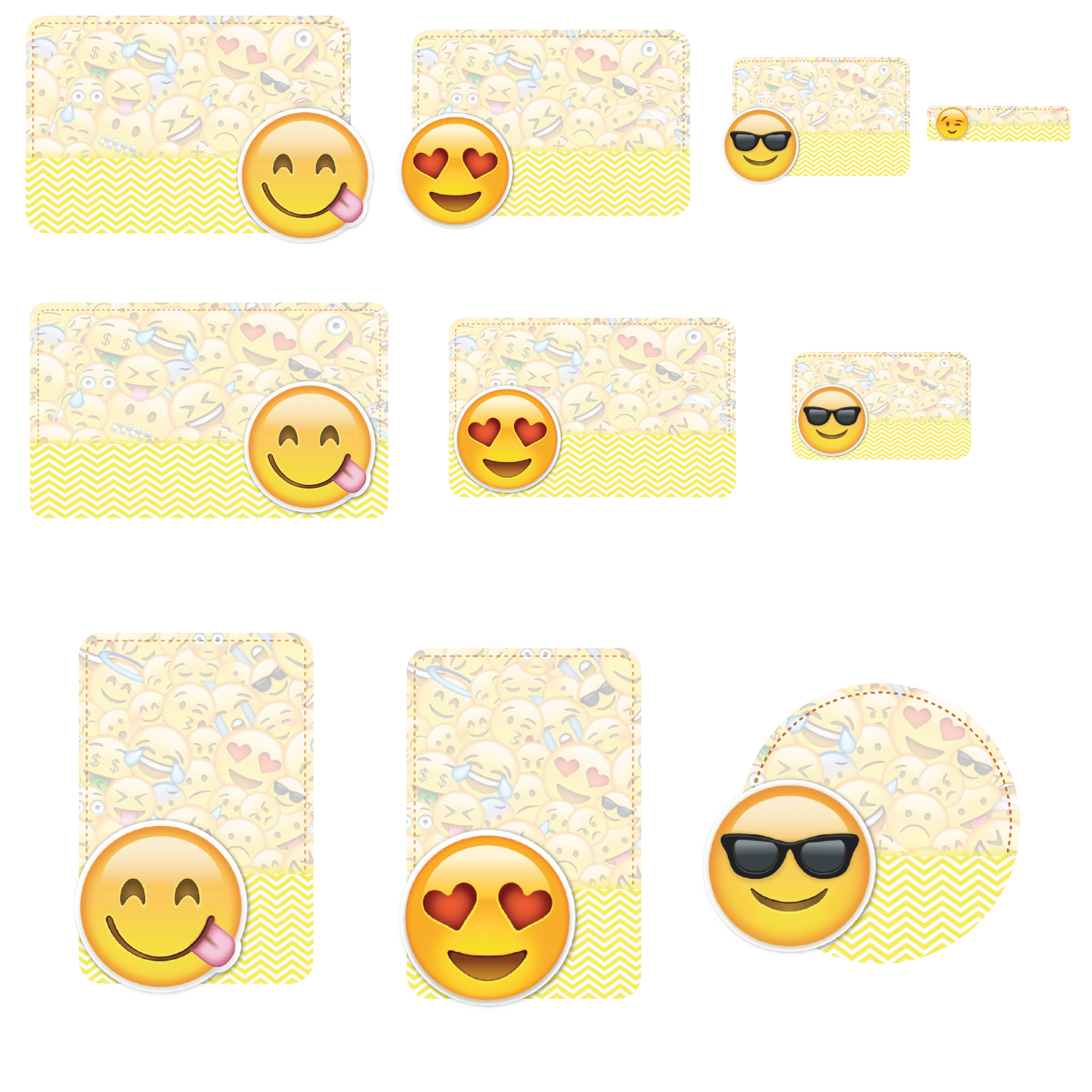 Etiqueta Escolar Emojis para imprimir