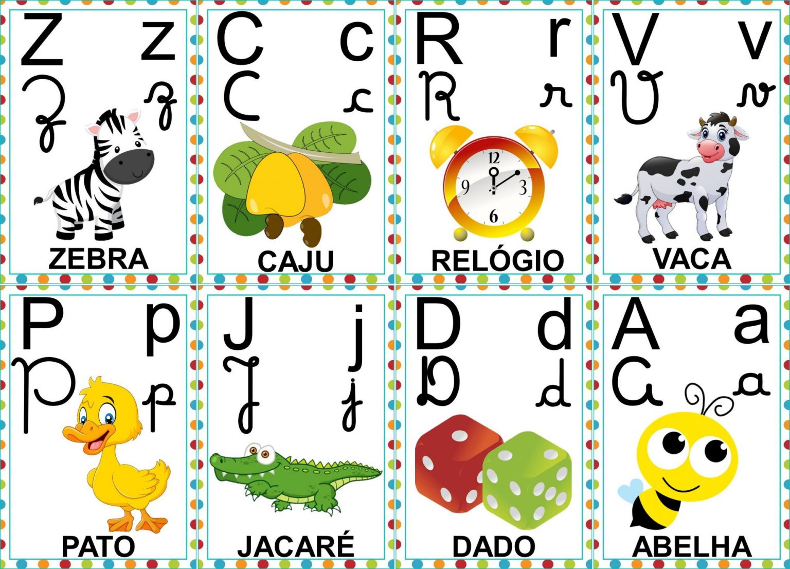 Alfabeto Ilustrado Para Imprimir Palavras