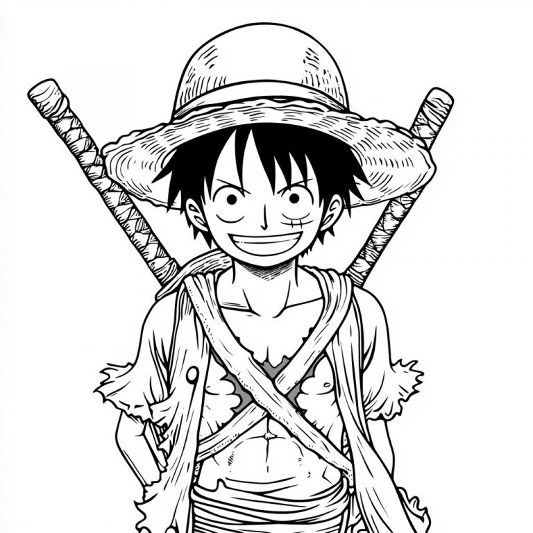 Luffy para colorir (10) - Educarolando - Aprender brincando