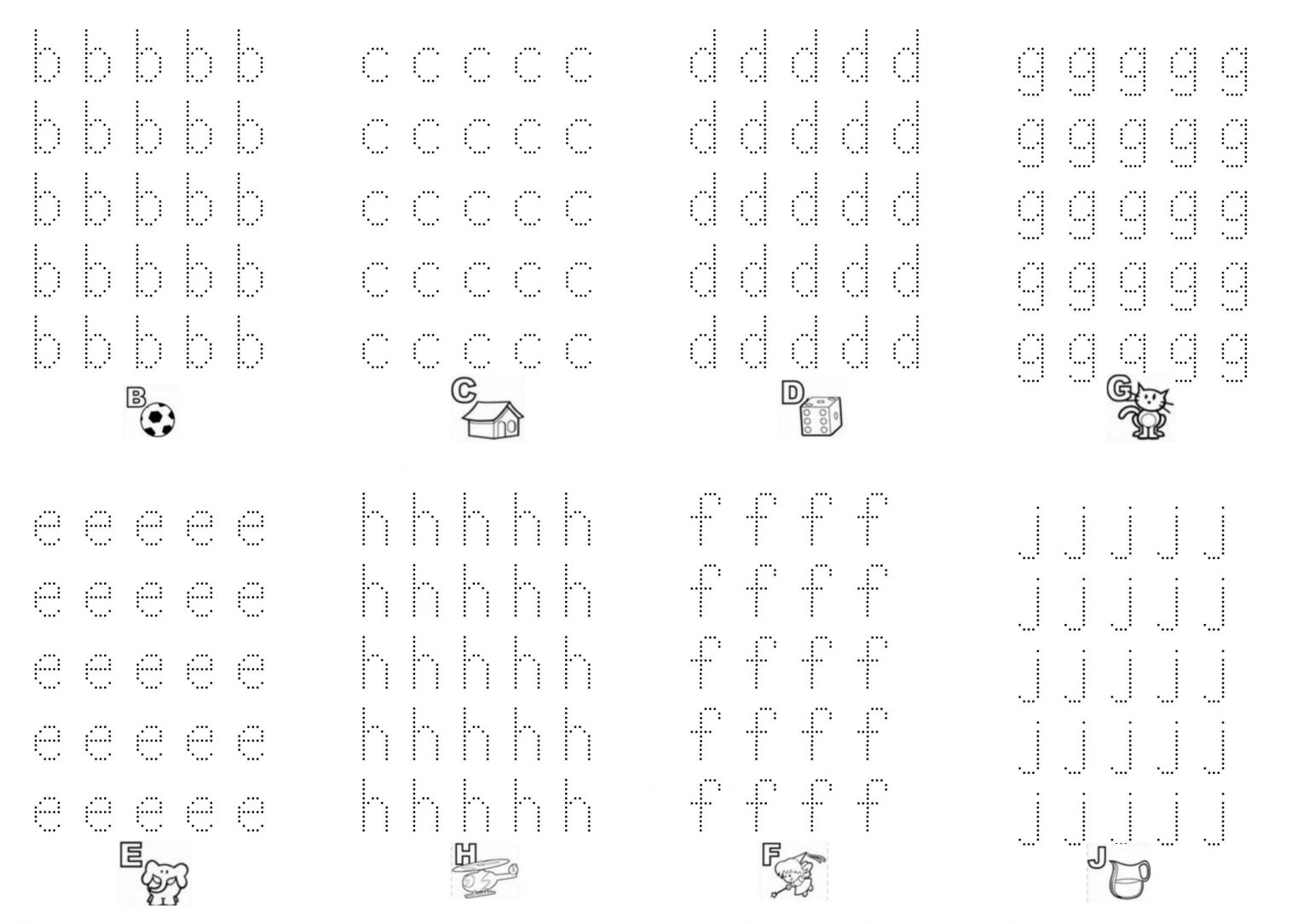 Alfabeto pontilhado letras minúsculas para imprimir